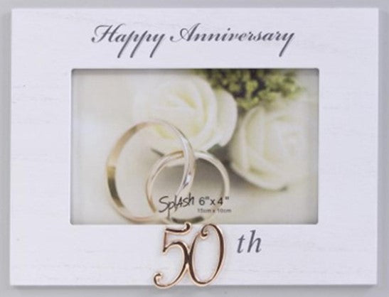 Happy Anniversary 50th Frame – Engraving Reimagined